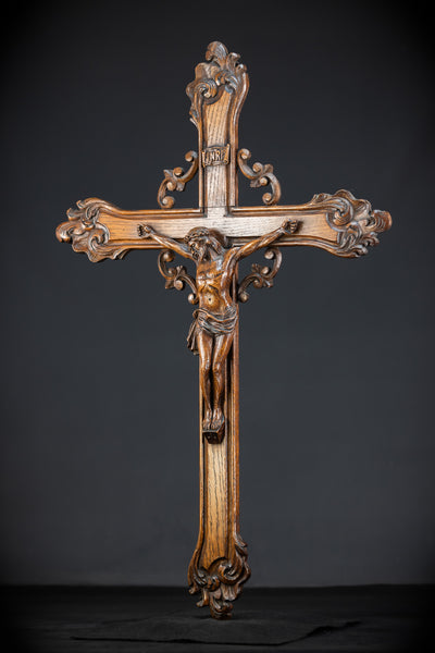 33.9" / 86 cm | Church Wall Crucifix | 1800s Antique – Antiques Heaven